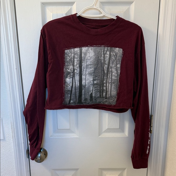 Taylor Swift | Tops | Taylor Swift Folklore Maroon Crop Top Track List ...